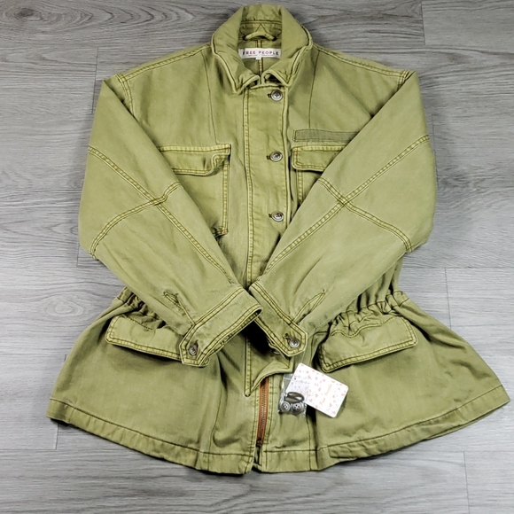 Free People | Jackets & Coats | Free People Army Green Utility Jacket ...